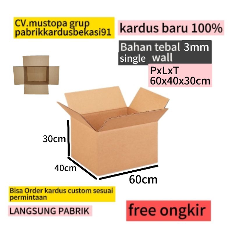 Jumbo Packing Box Cardboard 60x40x30cm | Shopee Philippines