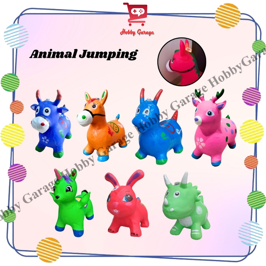 Animal Jumping Rubber Horse Toy With Lights And Cow Deer Sounds ...