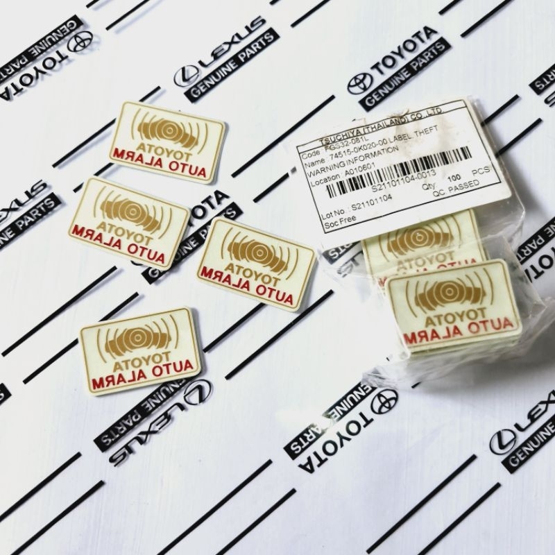 Original toyota auto alarm sticker ( 74515-0K020) | Shopee Philippines