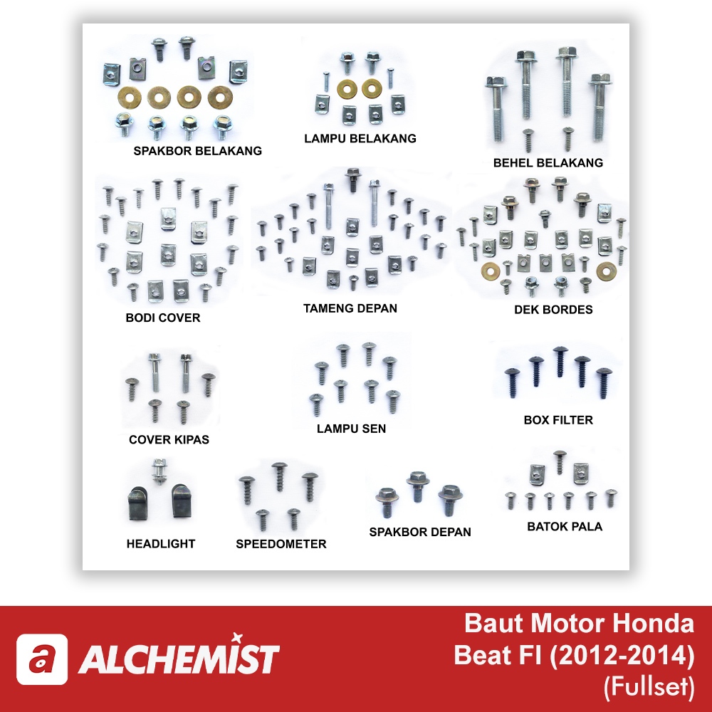 Beat Fi Full Set Bolts / Honda Beat Fi Full Body Bolts / Honda Beat Fi ...