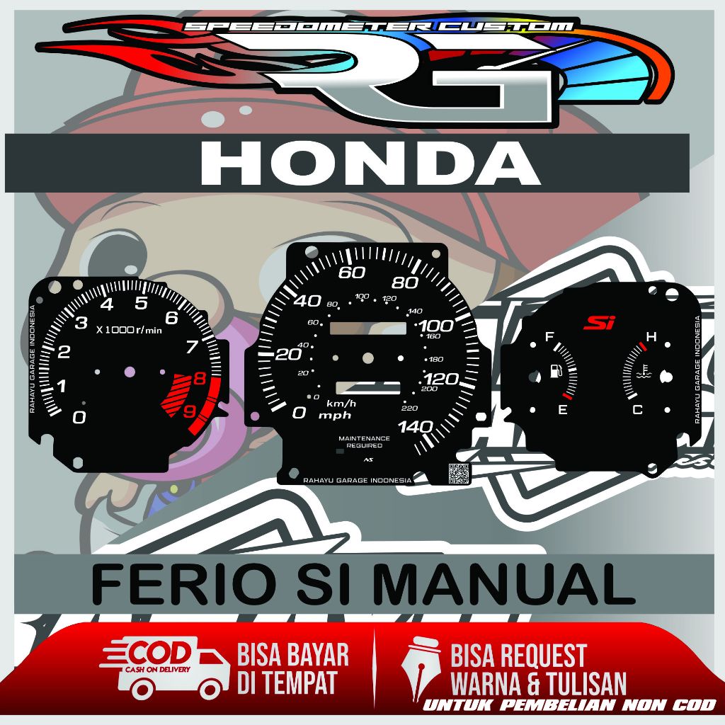 REPLIKA Custom SPEEDOMETER BOARD HONDA CIVIC REPLICA FERIO SIR, FERIO ...