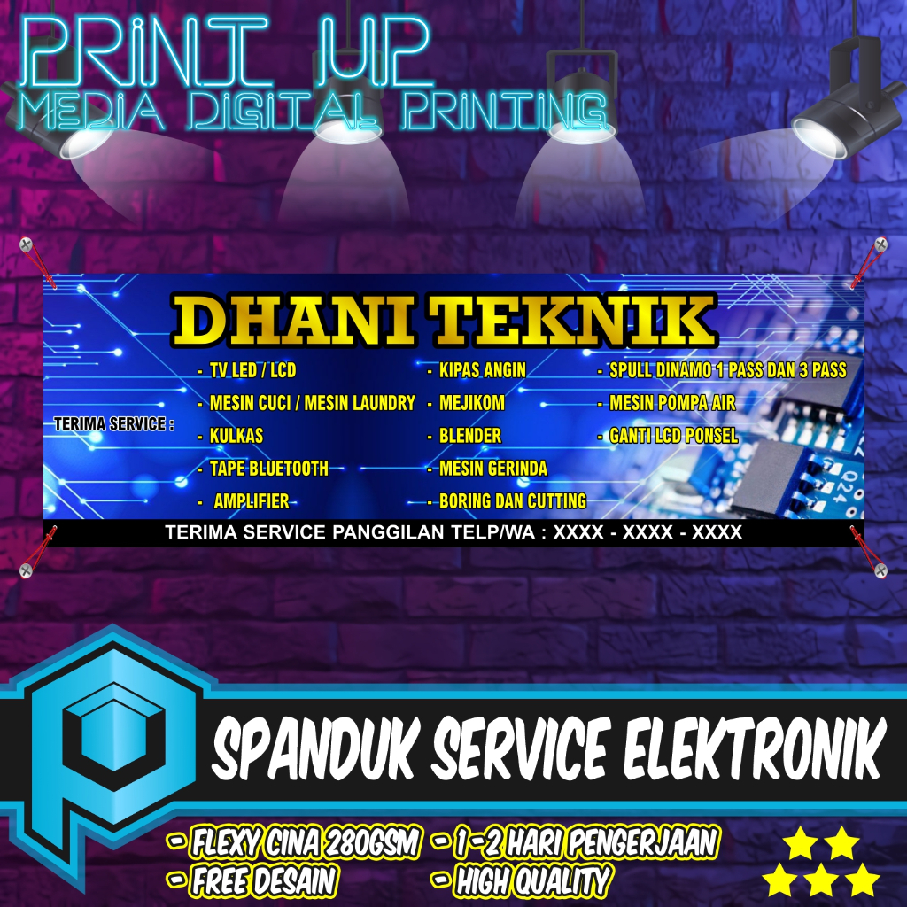 Electronic SERVICE BANNER BANNER SIZE 300 X 100 / DESIGN LIKE / CAN USE ...