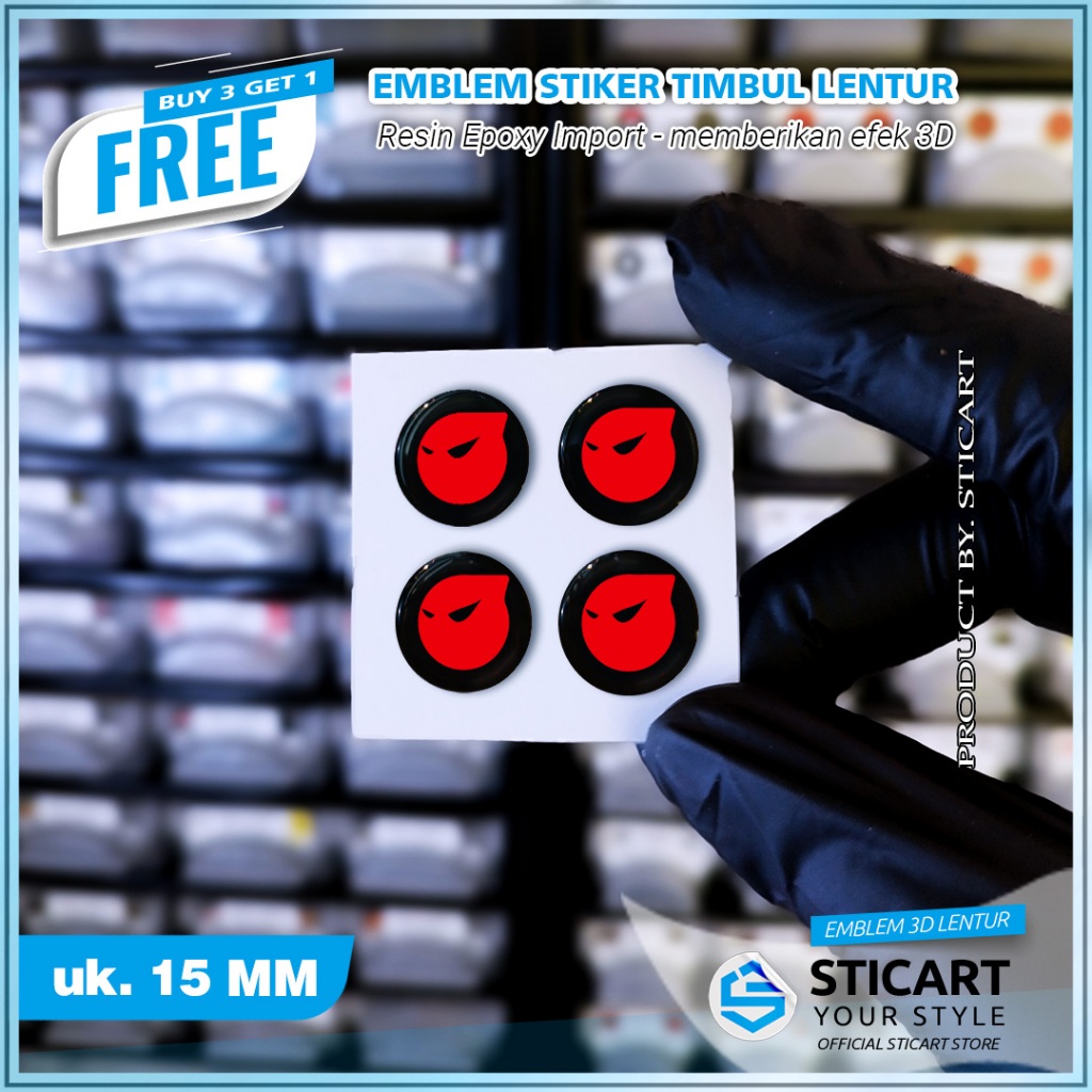 Marus FACTORY Embossed EMBLEM 4Pcs Motorcycle Sticker 15mm 3D Embossed ...