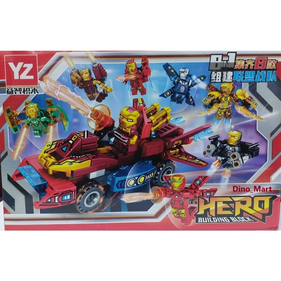 Brick Hero Ironn Mann 8 in 1 Car YZ7087 - Dino Mart | Shopee Philippines