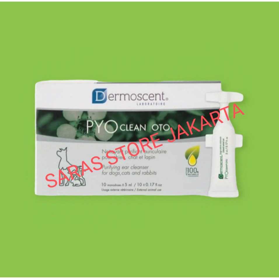Dermoscent PYO CLEAN OTO Dog Cat Infection Ear Cleaner - (1 tube 5ml ...