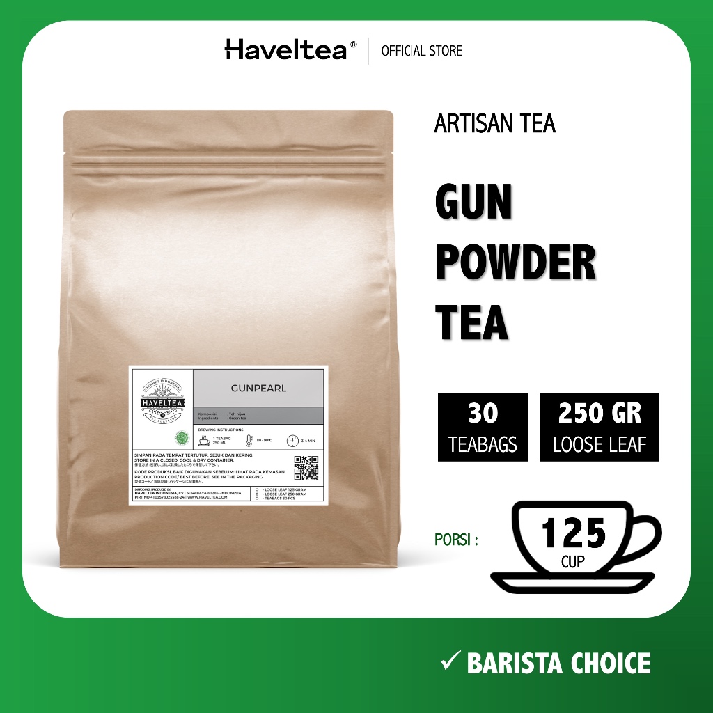 HIJAU GUNPEARL | Pouch | Haveltea | Assamica Green Tea | Indonesian Tea ...