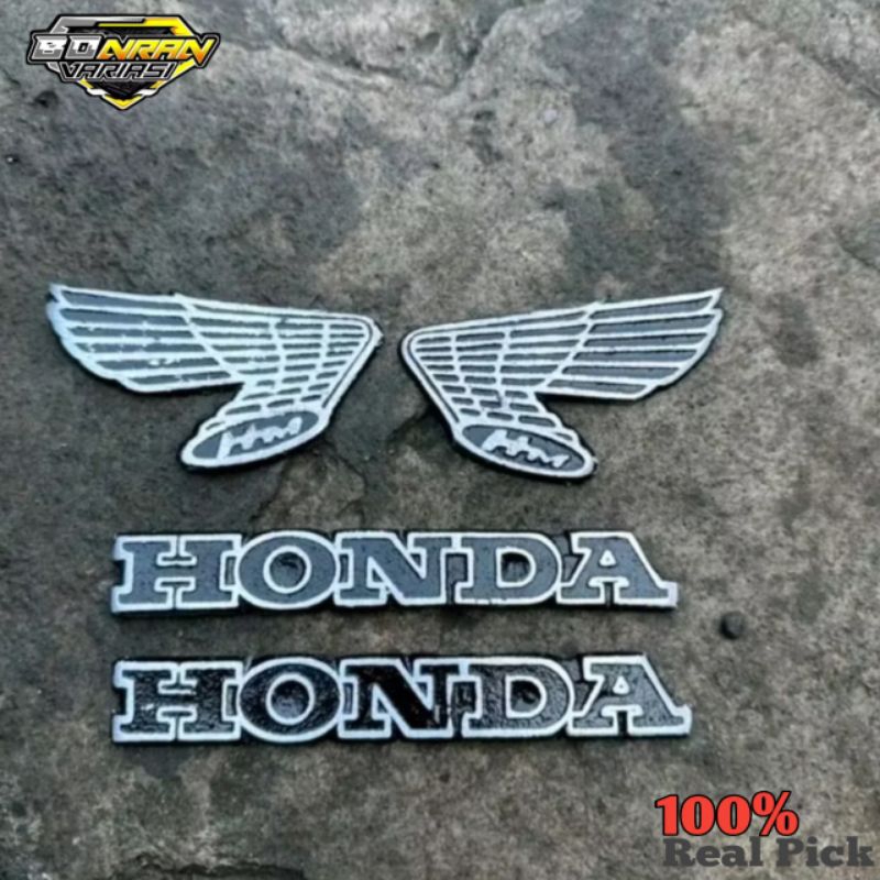 Honda WINGS EMBLEM A PAIR OF 3D embossed HONDA WINGS LOGO | Shopee ...