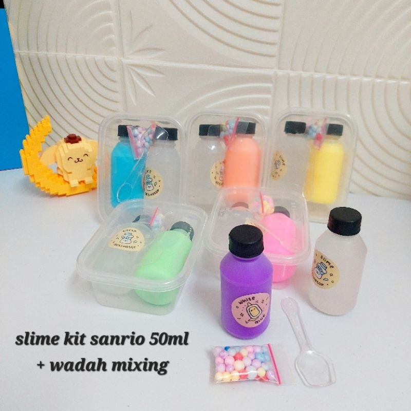 Sanrio slime kit 50ml+container/diy slime kit/anti-Fail/viral Cute ...