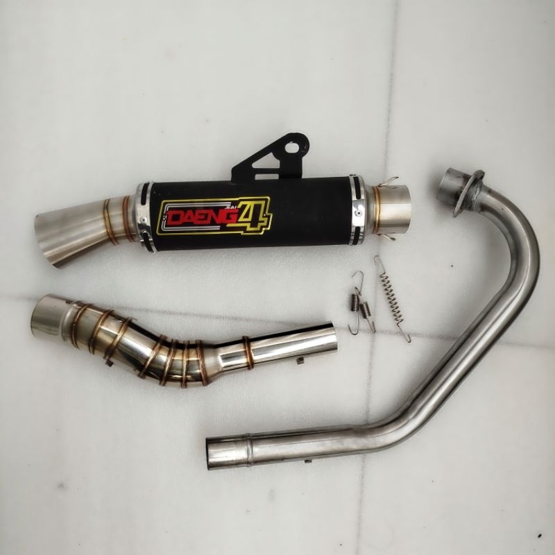Exhaust pipe muffler pipe daeng sai4 pipe black coting PNP for Raider ...
