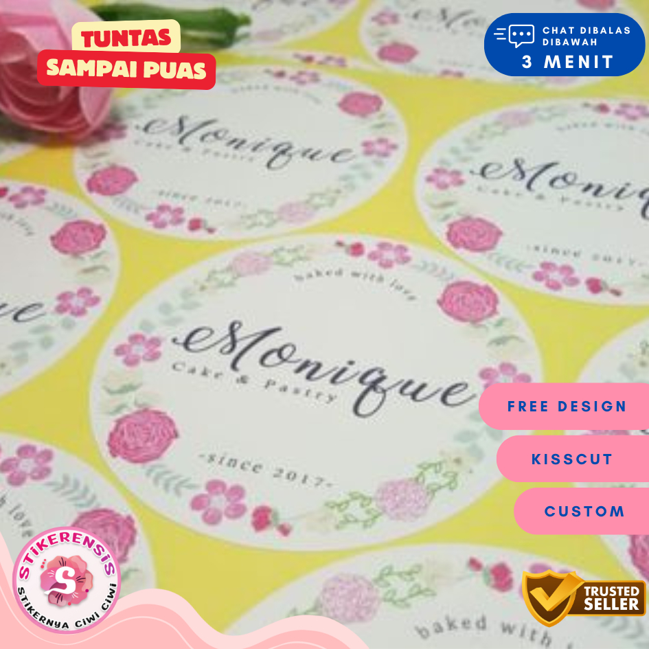 Sbc 2-7 Print Olshop Label Stickers Custom Food Logo Stickers | Shopee ...
