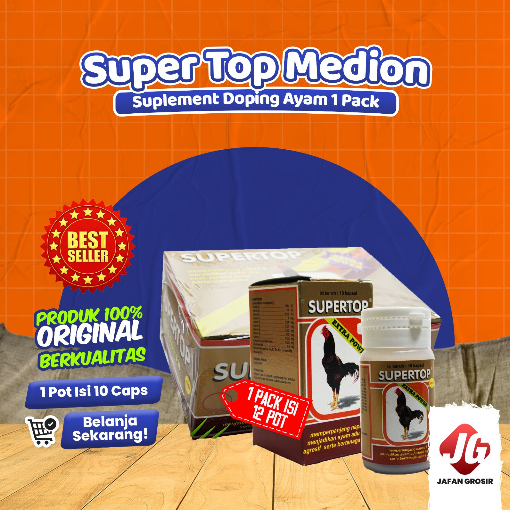 Super Top 1 Box contains 12 Bottles of Medion New Supertop Extra Power Dopping Supplement for ...