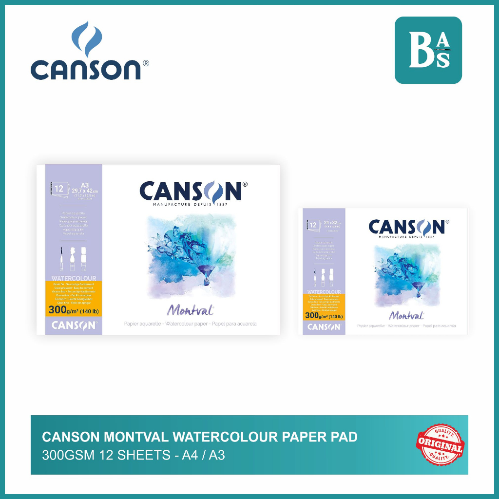 Canson - Montval Watercolor Paper Pad 300gsm - Watercolor Paper - Bali ...