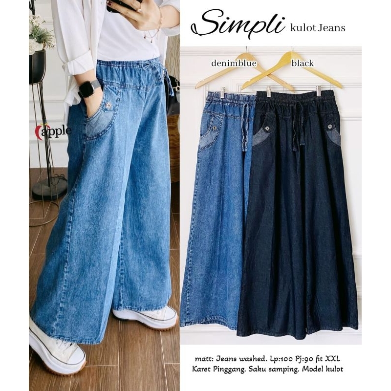 Simpli KULOT JEANS VALA CULOTES PANTS JEANS CATRIN JUMBO PANTS BY APPLE ...