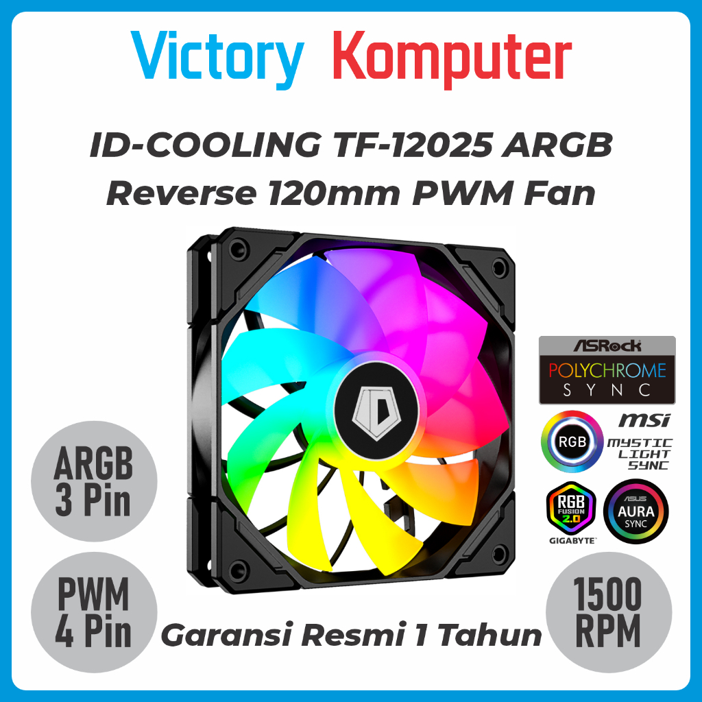 Id Cooling TF-12025 ARGB Reverse 120mm PWM Fan Case PC | Shopee Philippines