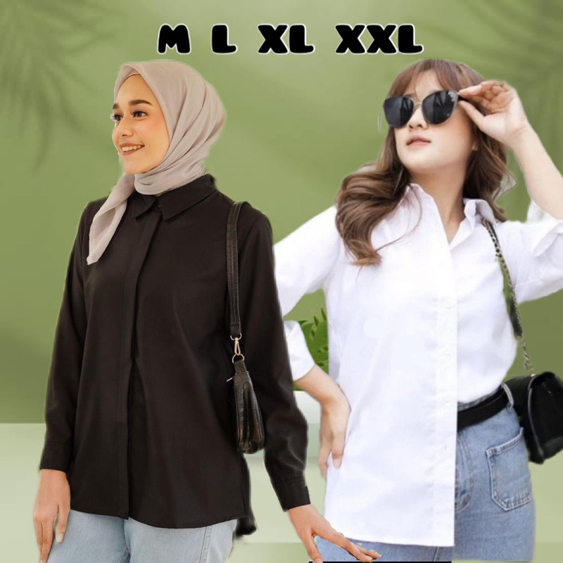 HITAM KEMEJA PUTIH Women's Formal Shirt - Shirt - Black And White cpns ...