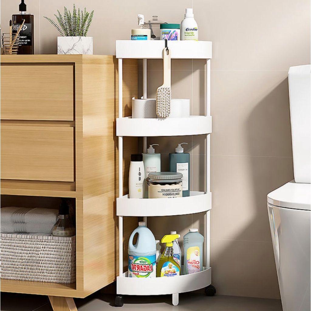 4 Tier triangle Kitchen Shelf - Corner Trolley Shelf - Corner Shelf ...