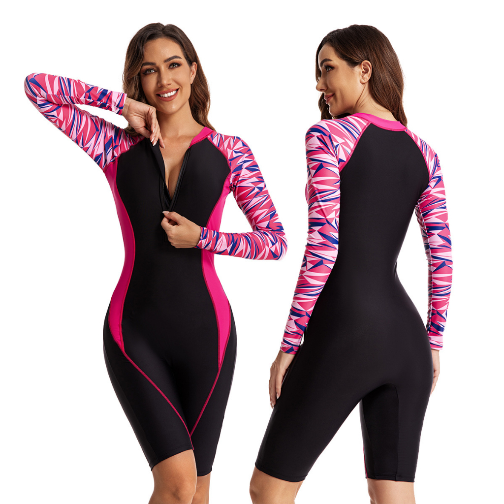 SAF - AZTEC black pink rashguard swimsuit one piece woman premium ...