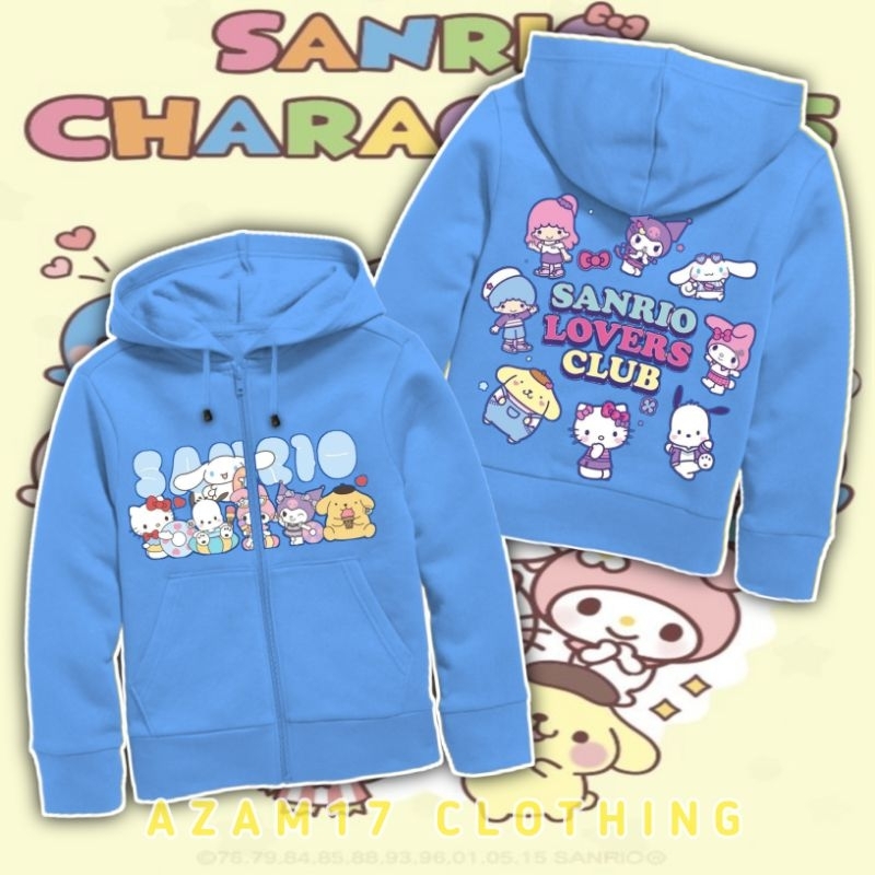 Hoodie Zipper Kids Sanrio Lovers Club Zipper Jacket Free Your Name Kuromi Melody Cinnamoroll ...