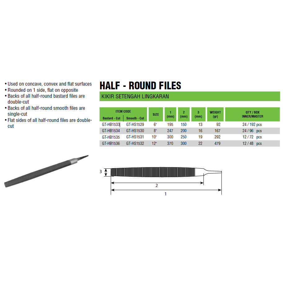 Tekiro Original Coarse Semi-Circular File | Shopee Philippines