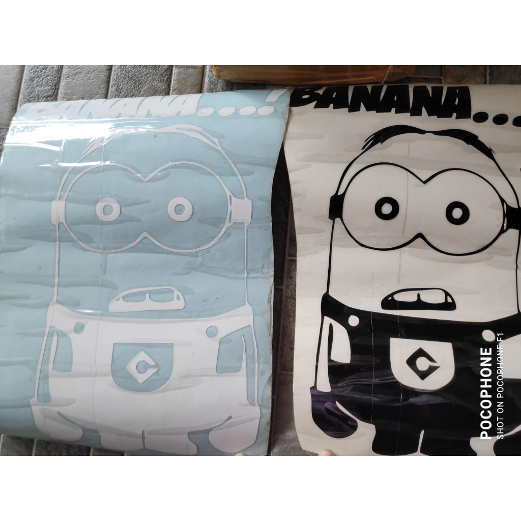 Clearance Sale Minion Banana Black and White Car Body Glass Car ...