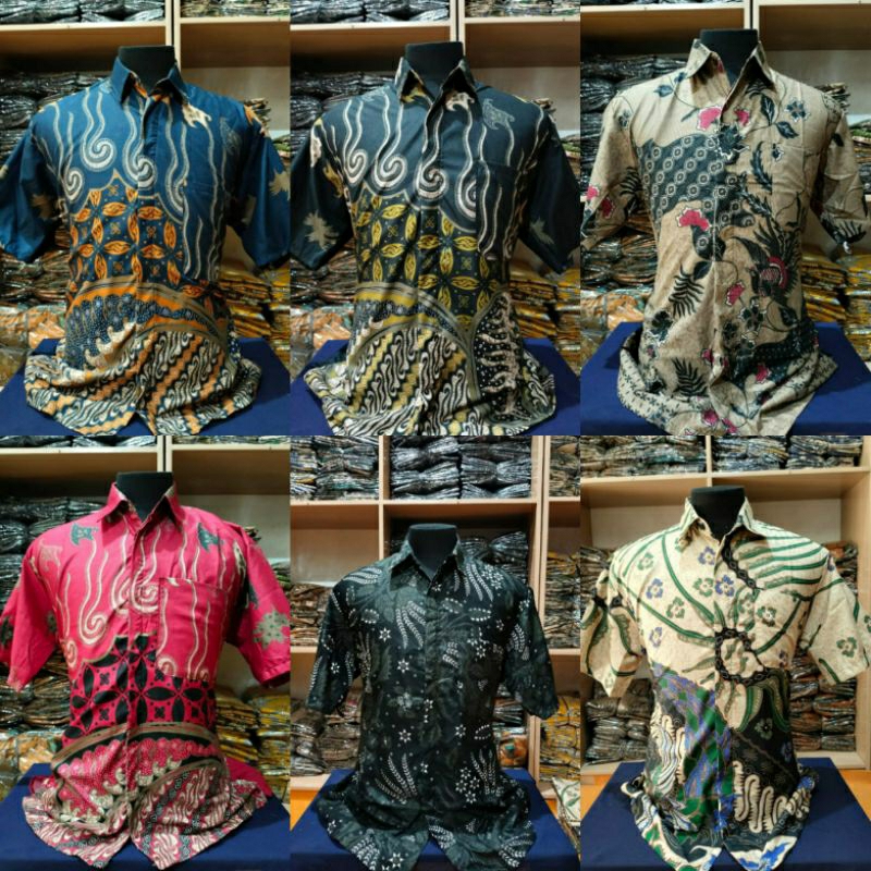 KEMEJA Men's SHIRT SHORT SLEEVES POLY MICRO MANY MOTIFS A2 BATIK KHAS ...