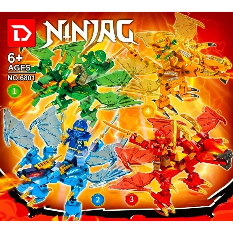 Ninjago dragon rising crystalized block toy kay jay lloyd Arin DL6801 ...