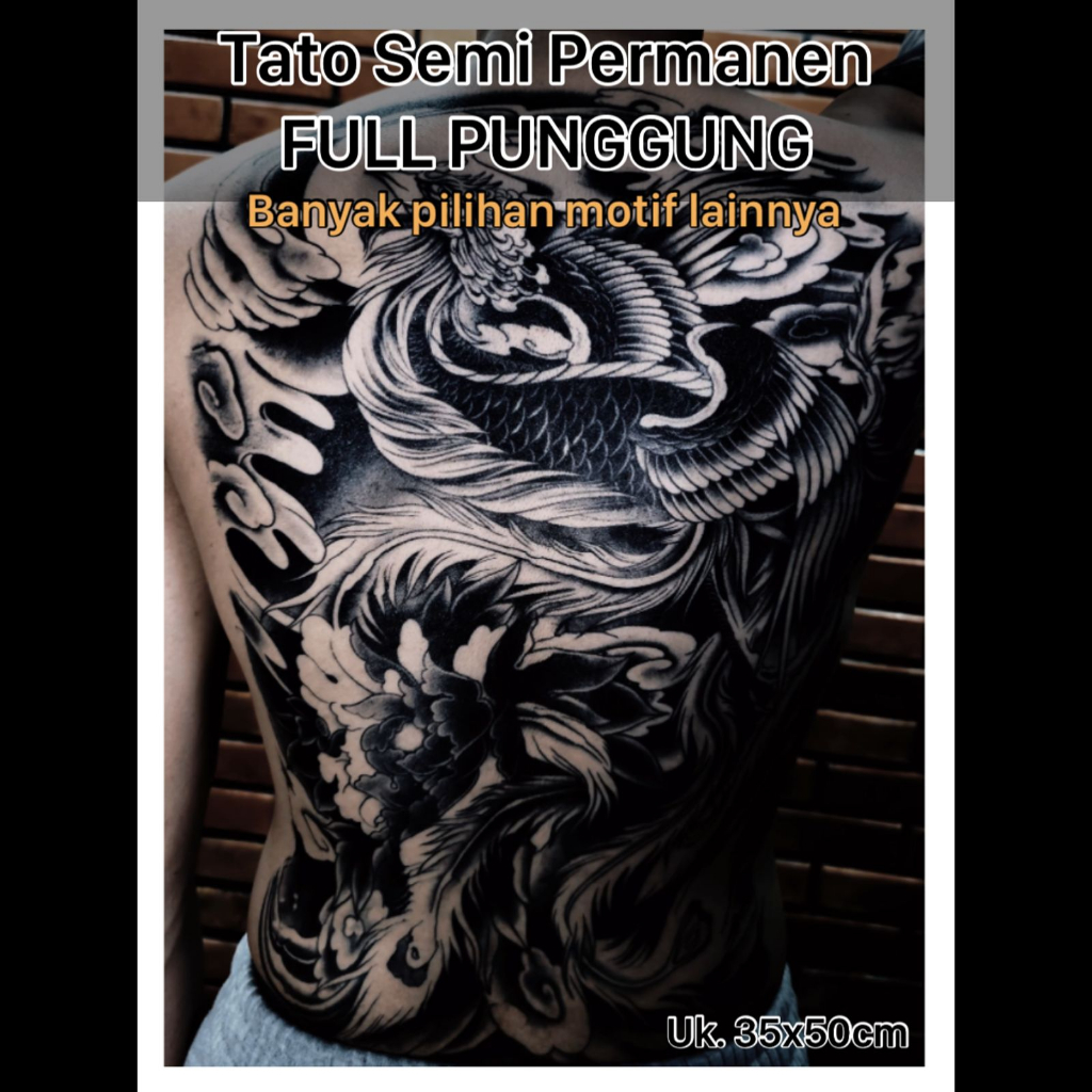 Tatoniastudio - TB series variation temporary tattoo - UK Full Back ...
