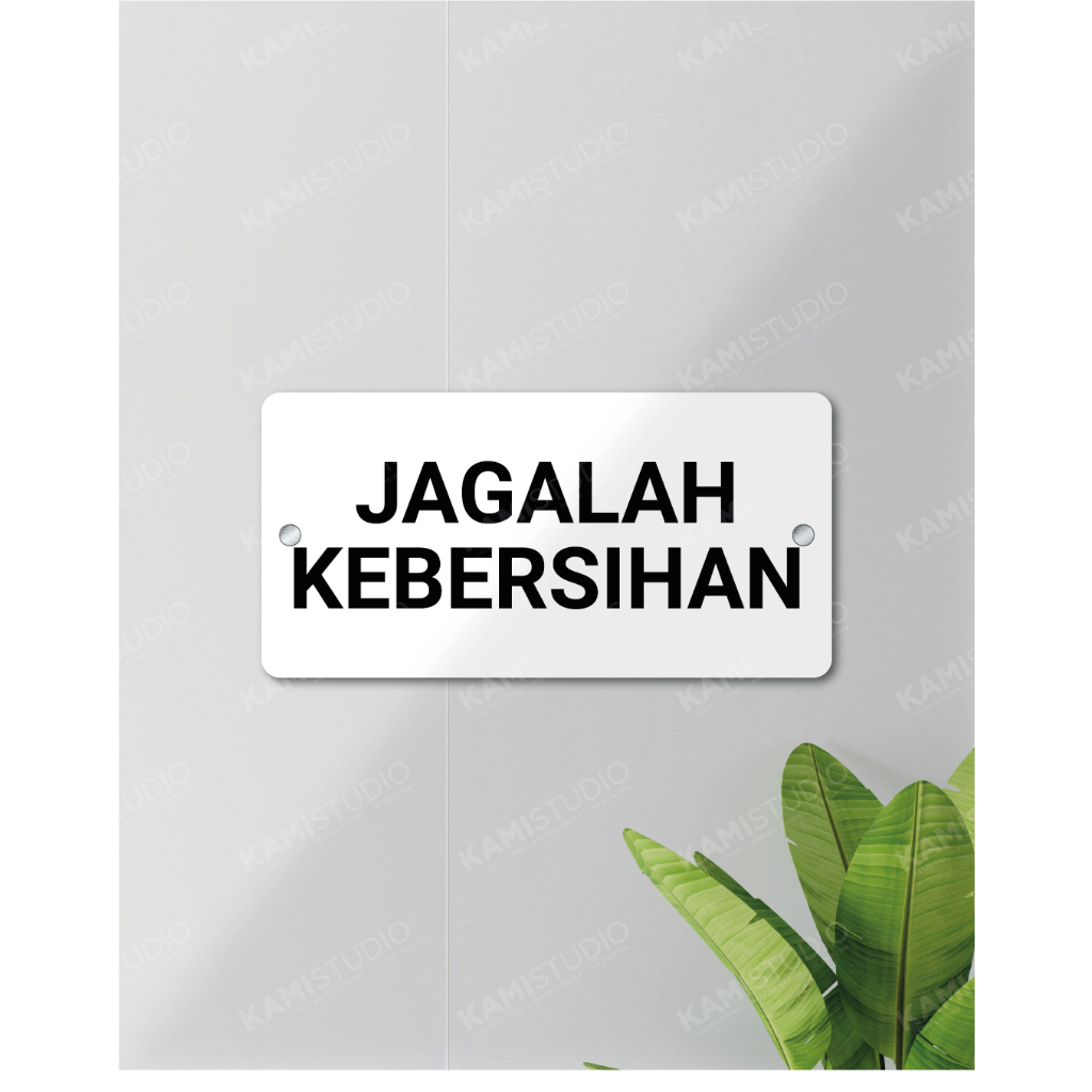 Writing Maintain Cleanliness 30X15 CM LANDSCAPE Glass Bolts/ SIGN Glass ...