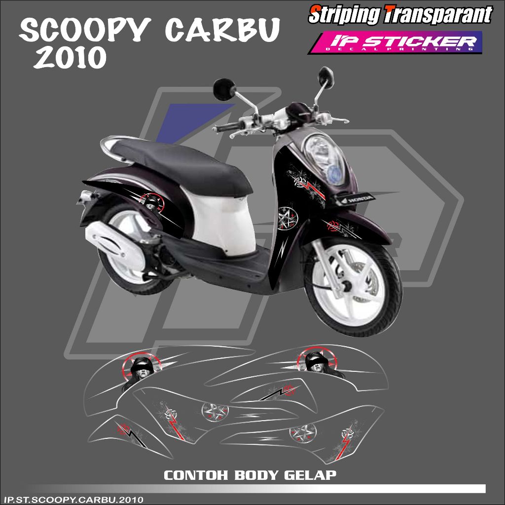 SCOOPY CARBU 2010 MOTORCYCLE STRIPING STICKERS HONDA SCOOPY CARBU 2010 ...
