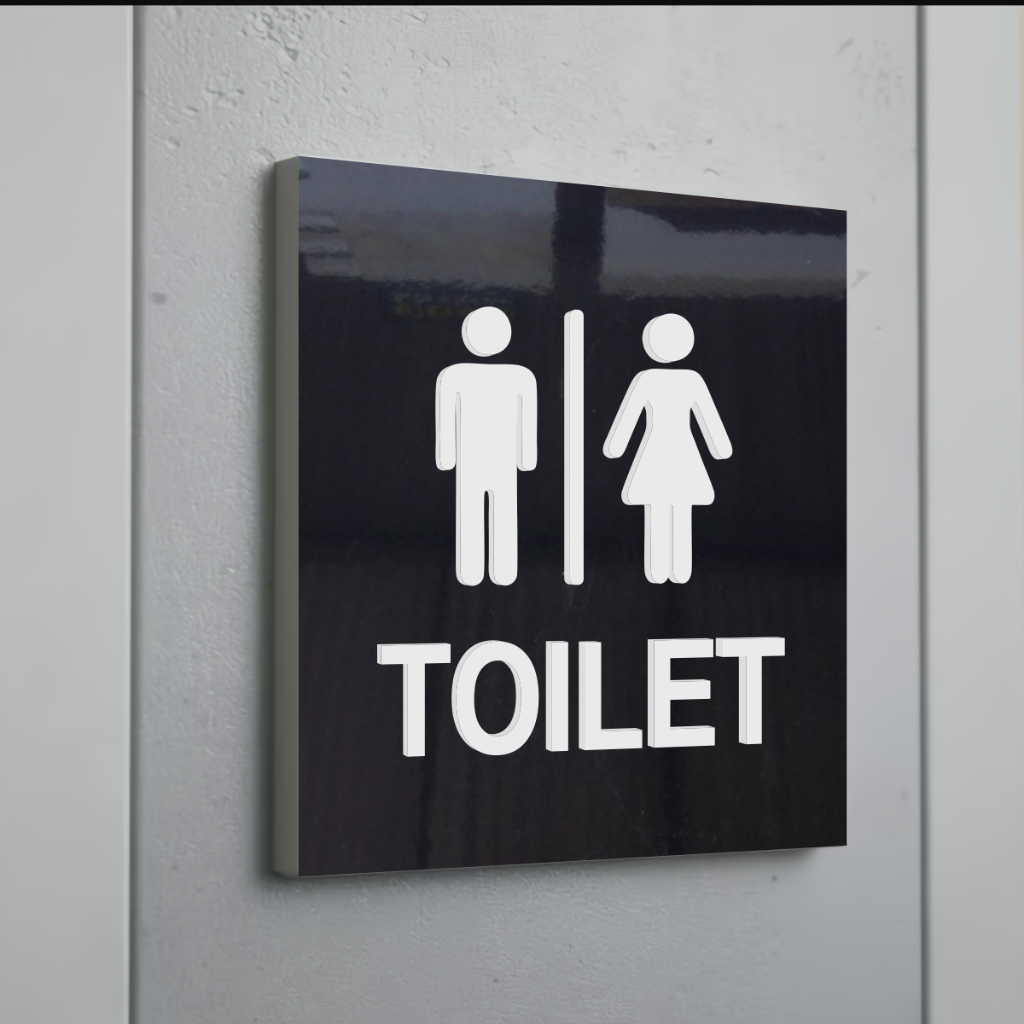 HITAM PUTIH Toilet sign system - toilet area sign - wall sign system ...