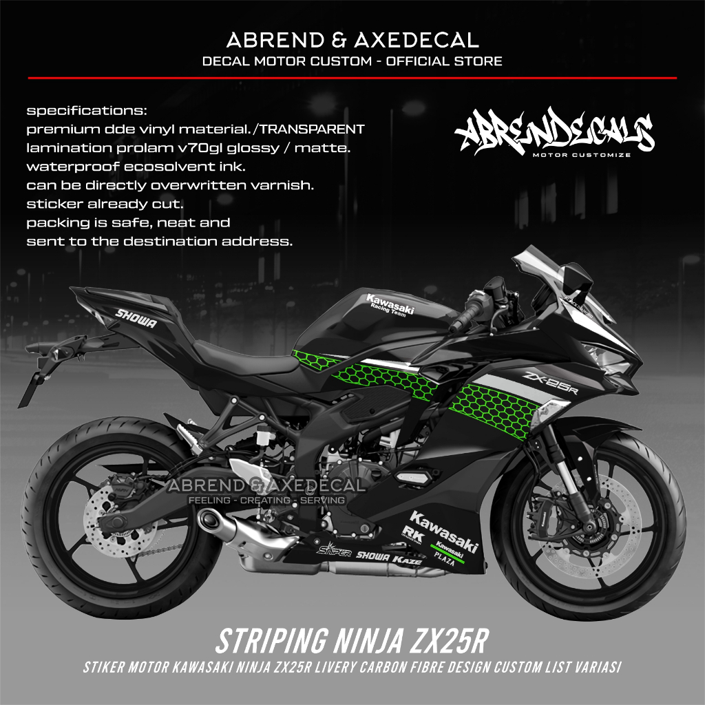 Striping ZX25R Carbon Fiber Custom Graphic Variations / Kawasaki Ninja ...