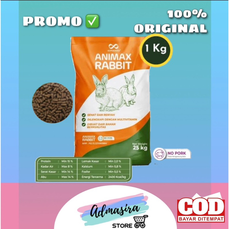 Animax RABBIT Pellets Animax RABBIT FOOD Repack 1kg Animax RABBIT FOOD ...