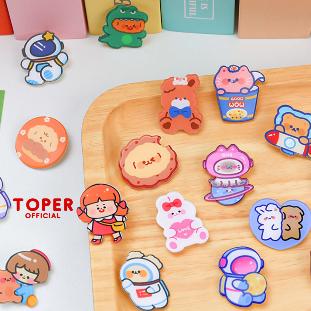 Cute Acrylic Bross Pin Brooch Cartoon Character Character Character ...