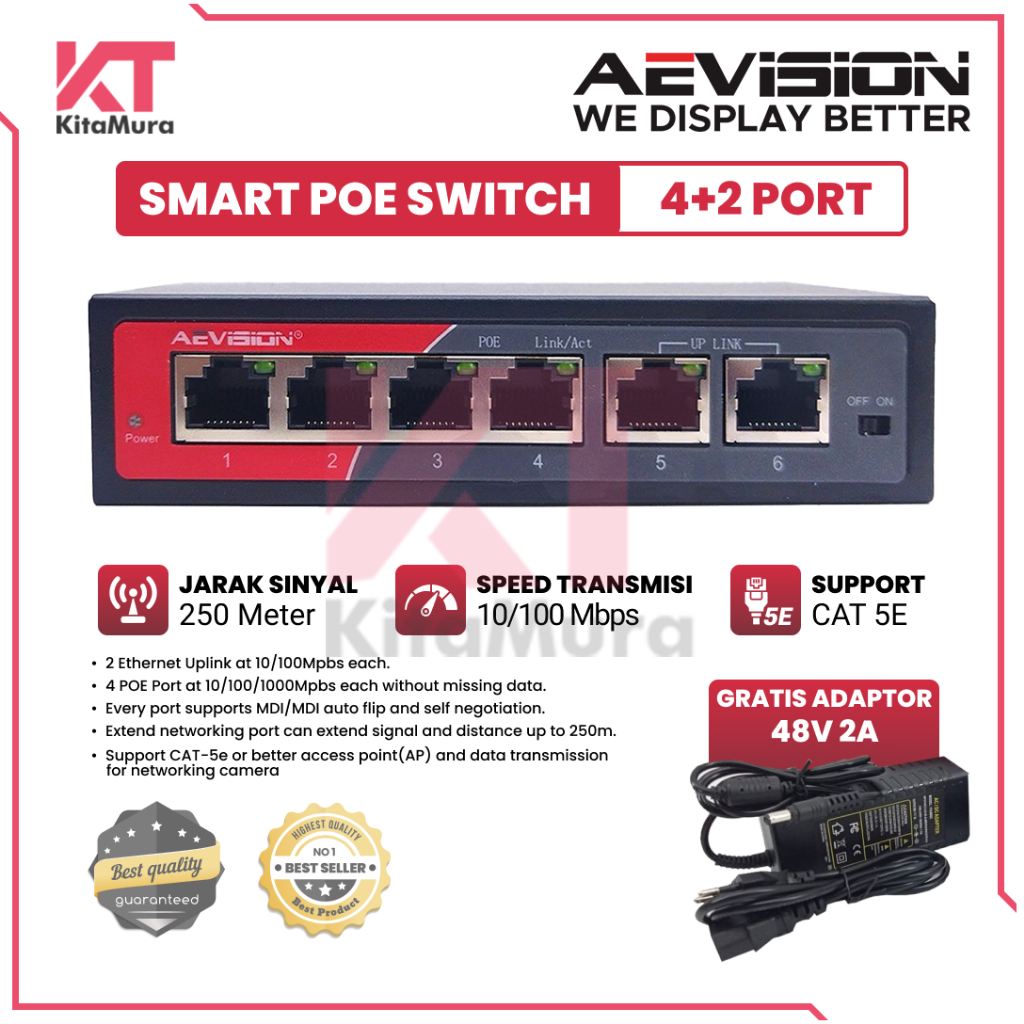 POE Switch 4 Port 10/100/1000 Smart POE Switch 1 Uplink 1 SFP | Shopee ...