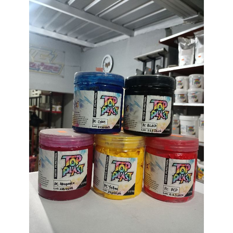 Top PLAST plastisol ink CMYK PROCESS 1/2kg & 1kg packaging | Shopee ...