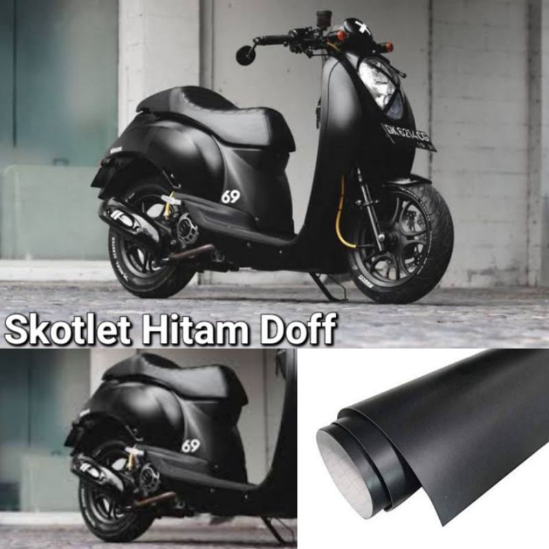 HITAM Doff Black Sticker Glossy And Doff Black Motorcycle Sticker ...