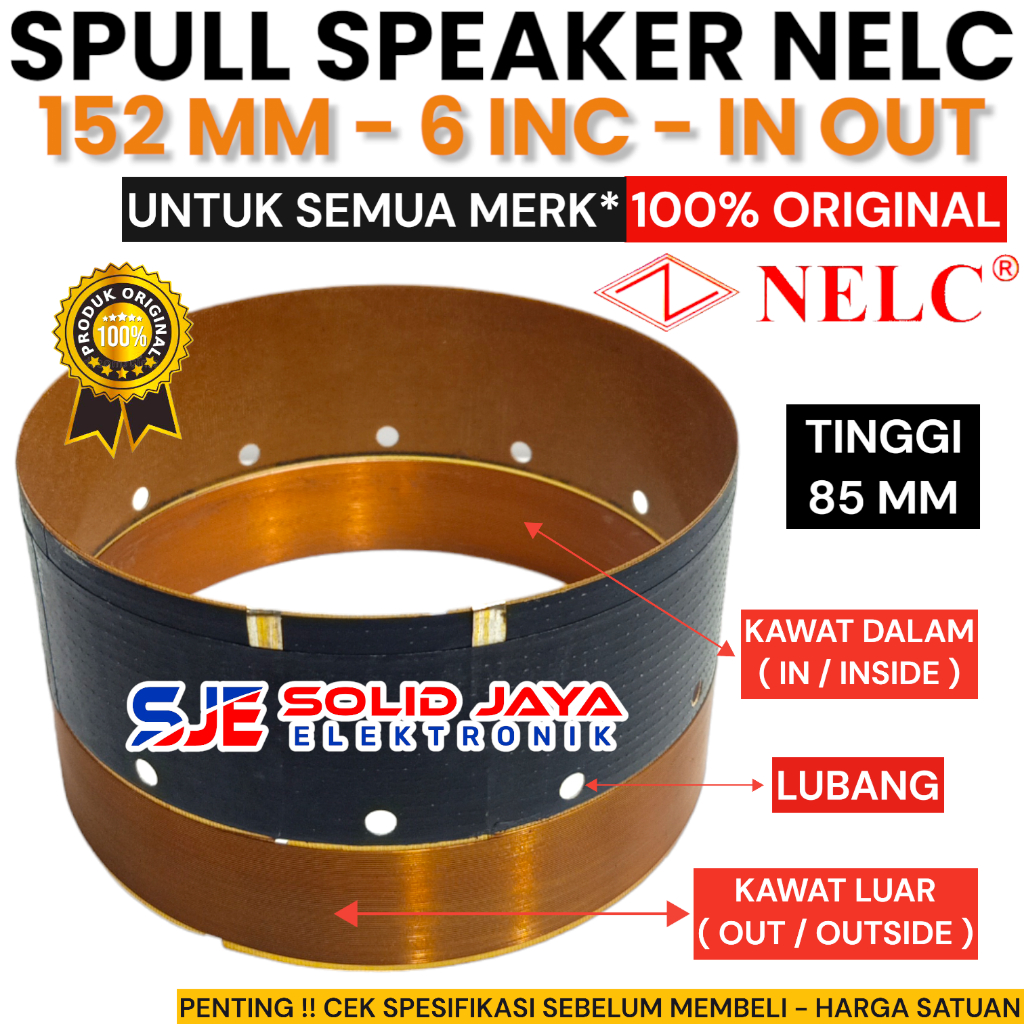 NELC SPEAKER SPUL 152 MM 152MM 6 INCH IN INC 6IN 6INC 6" 6INCH SEPUL ...