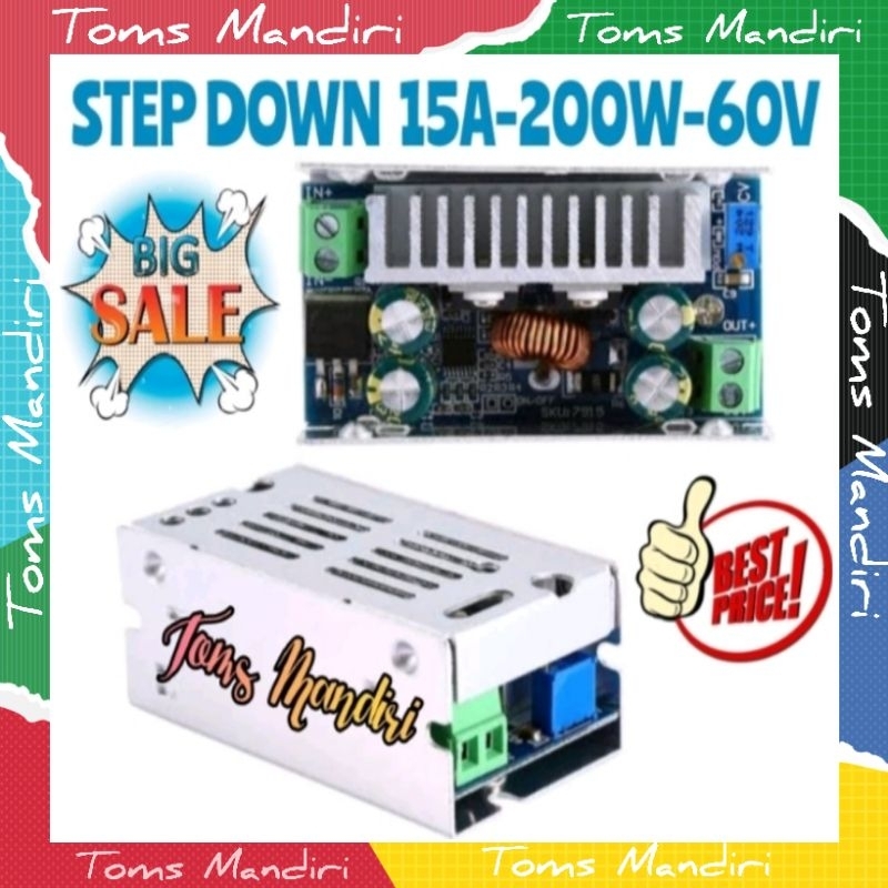 Step Down 15a 200w 60v Adjustable Dc Dc Step Down Converter Buck Module