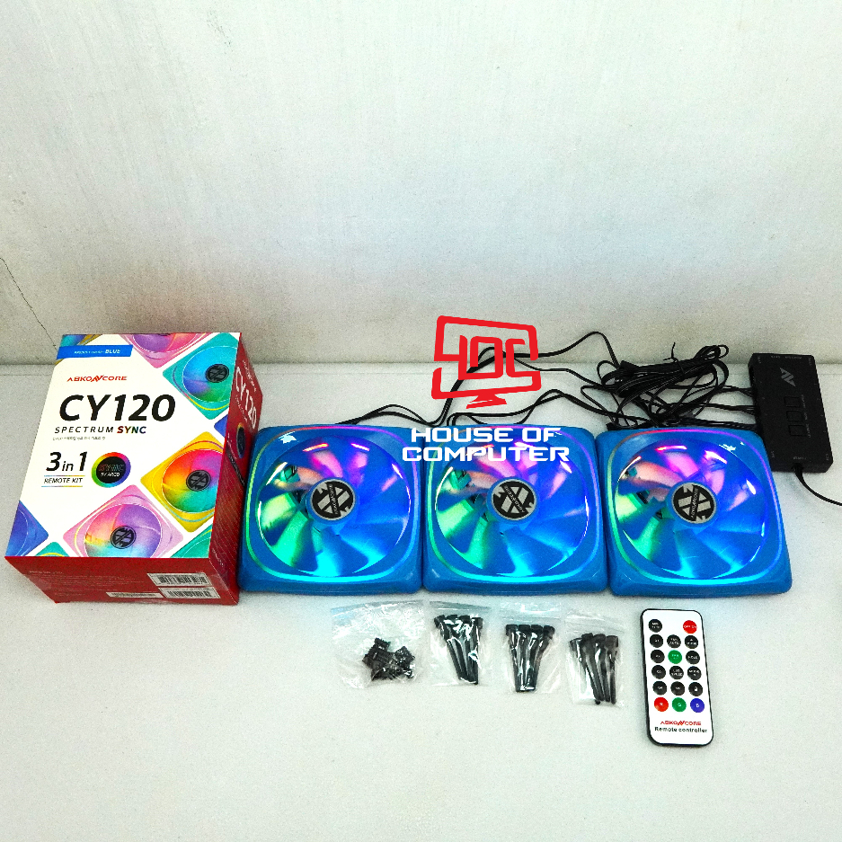 3 CASING FAN ABKONCORE CY120 ARGB SPECTRUM SYNC 3 IN 1 - BLUE | Shopee Philippines