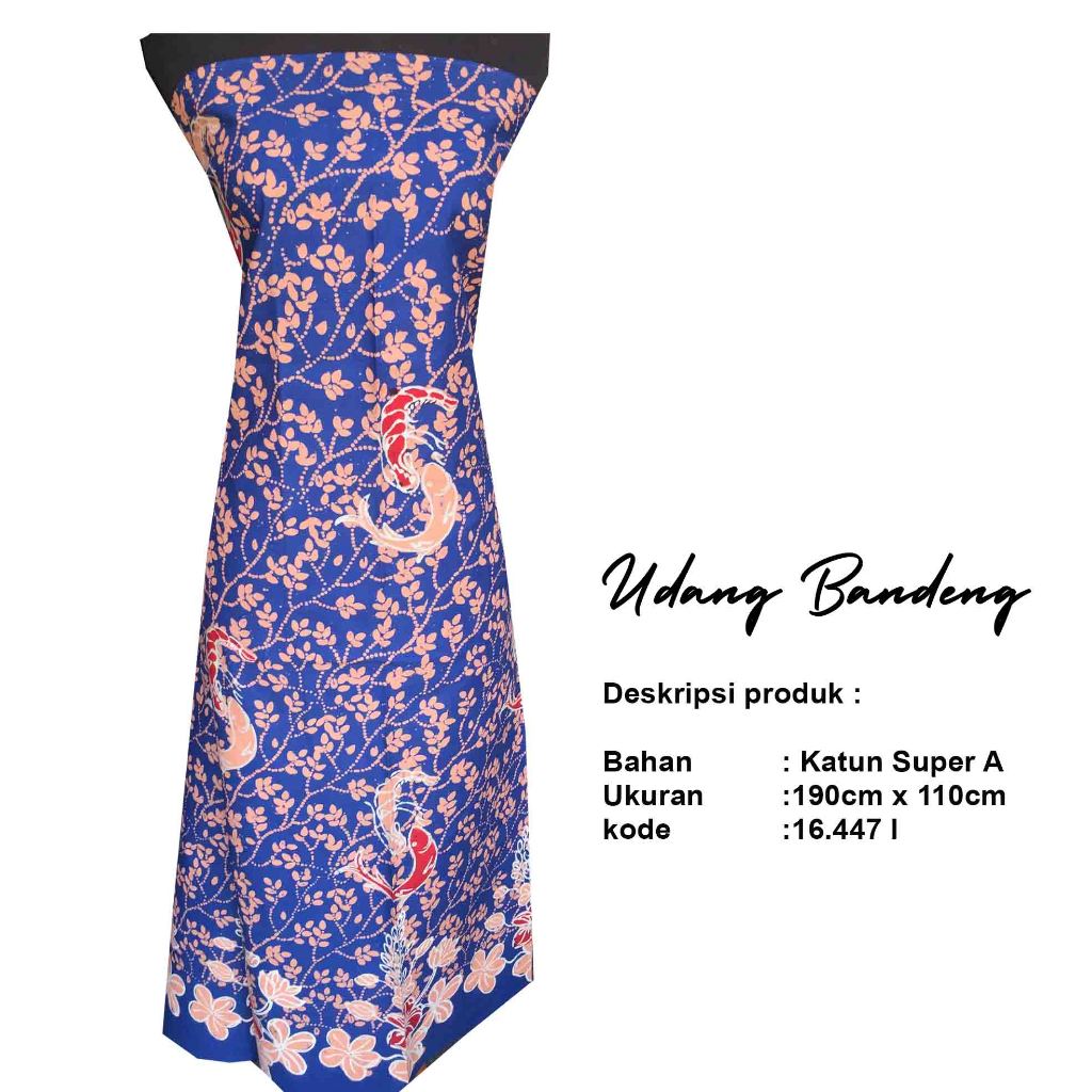 Milkfish shrimp motif batik with tanjung flower combination - typical ...