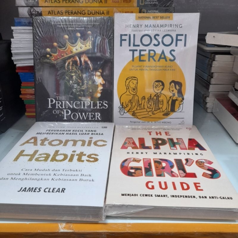 Package of 4 books, the principles of power, core philosophy, atomic ...