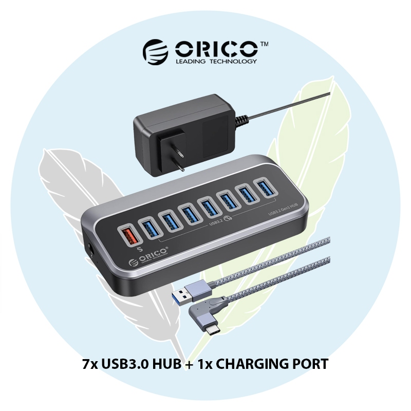 Orico M3U3-7AQ-10 (7 Port USB3.0 Hub with Smart Charging) | Shopee ...
