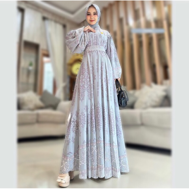 Aurey - aghniya hijab set gamis dress women luxury gamis ceruty women ...