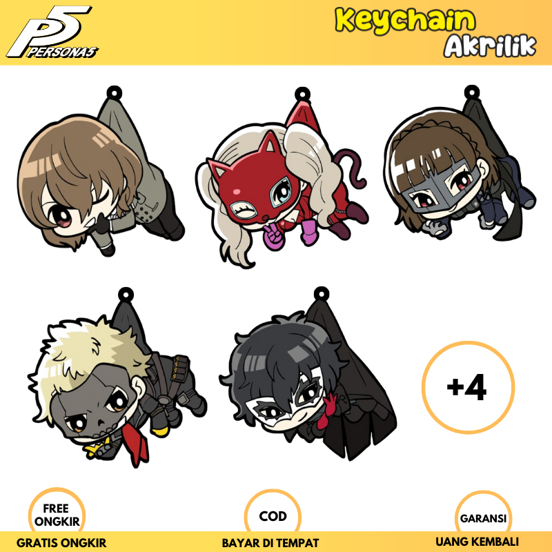 GANTUNGAN [Persona 5] Keychain & Cellphone strap full Acrylic anime ...