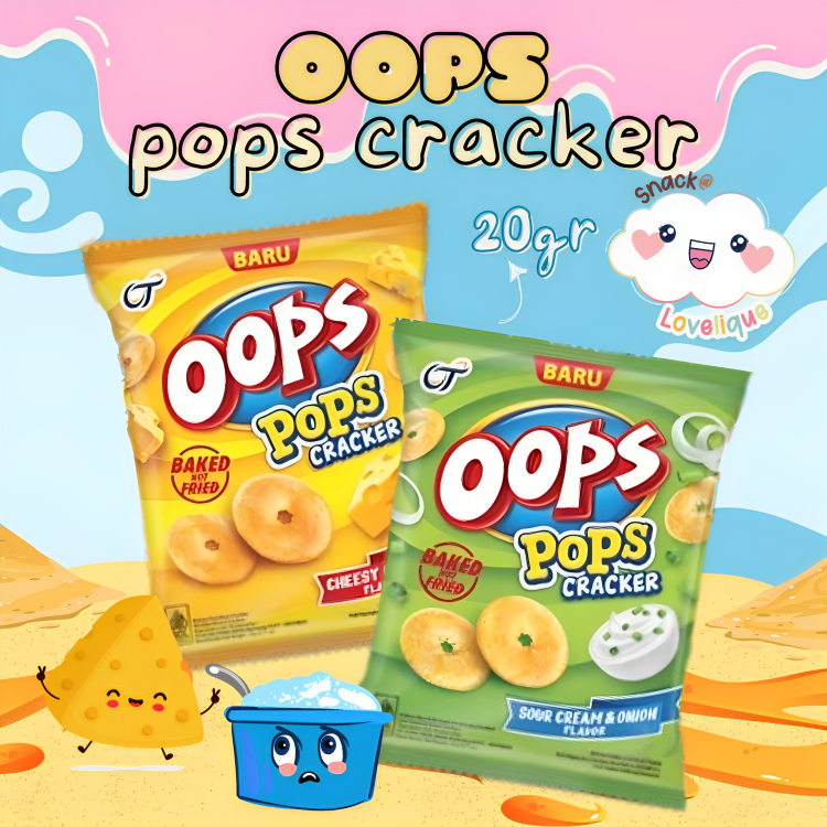 Oops Pops Creackers 20g All - Variant - (Sour Cream Onion/Cheesy Cheese ...