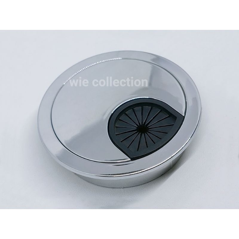 Silver CHROME TABLE CABLE HOLE COVER / CABLE GROMMET / PLASTIC CABLE ...