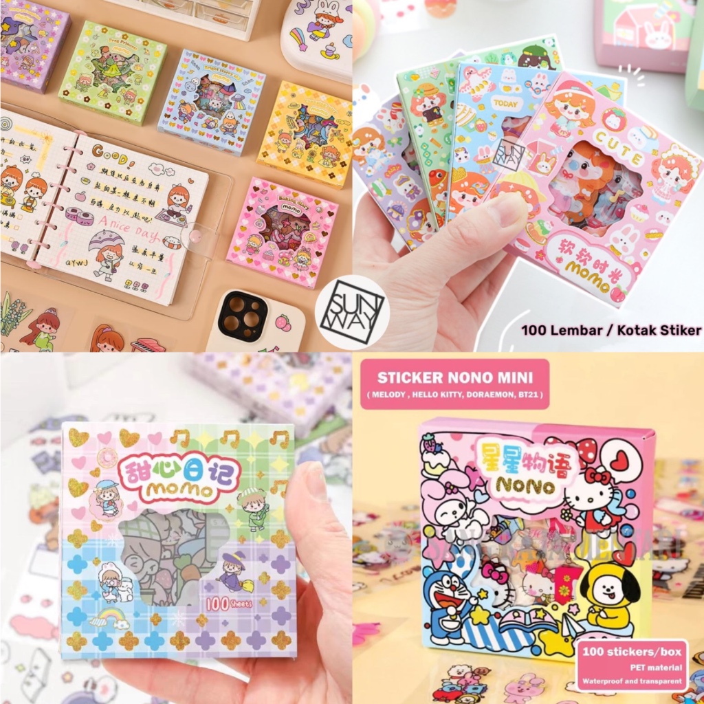 100 Sheets Momo Waterproof Sticker/Cute Deco Aesthetic Sticker ...