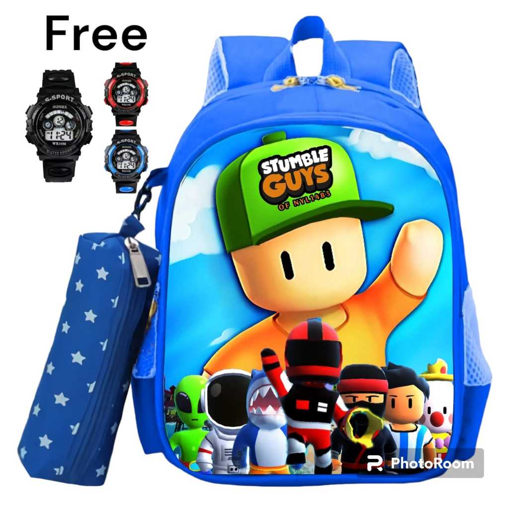 Premium Boys School Bag Cartoon Character STUMBLE GUYS Newest Backpack ...
