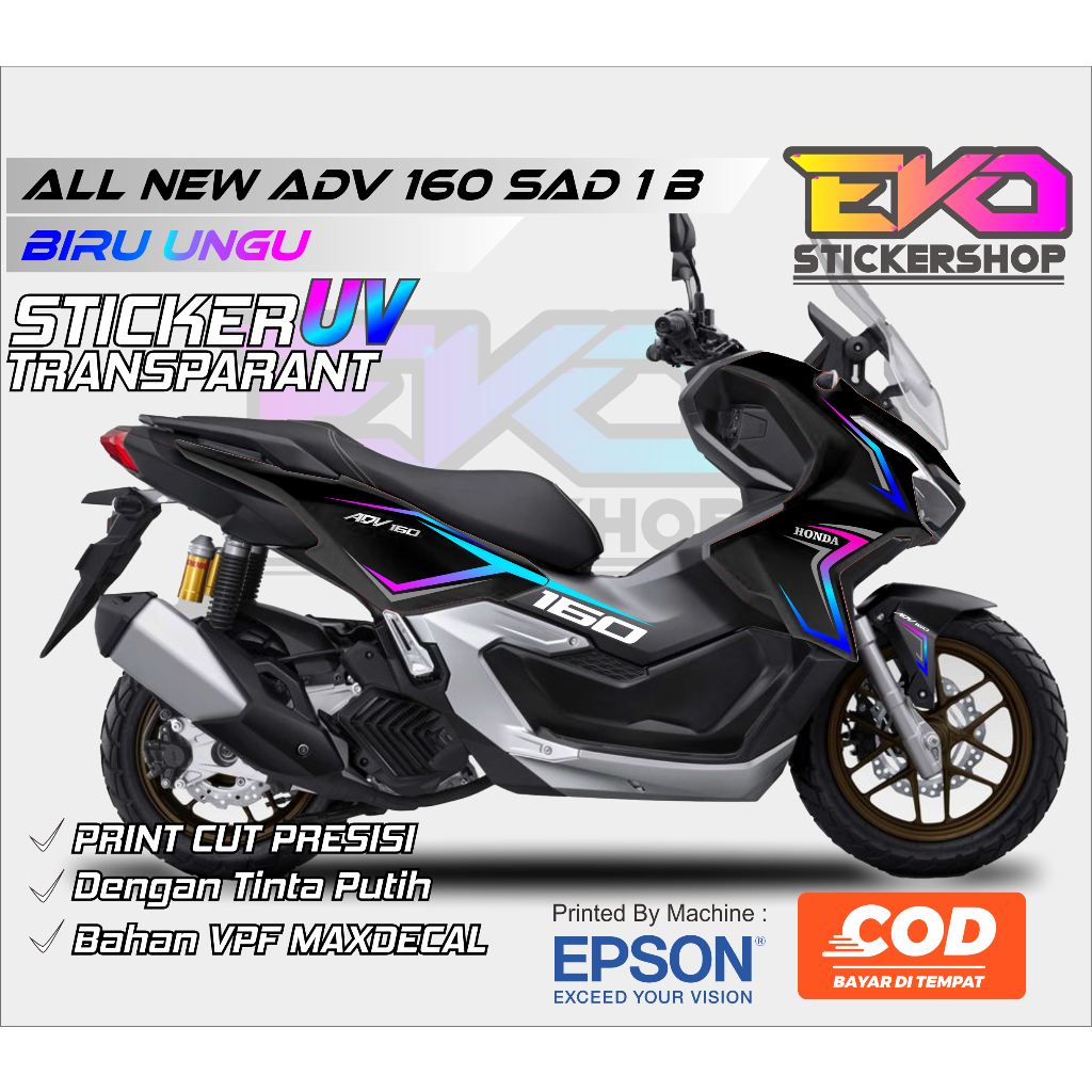 Striping Adv 160 New Simple Transparent UV Sticker Adv List Motif ...