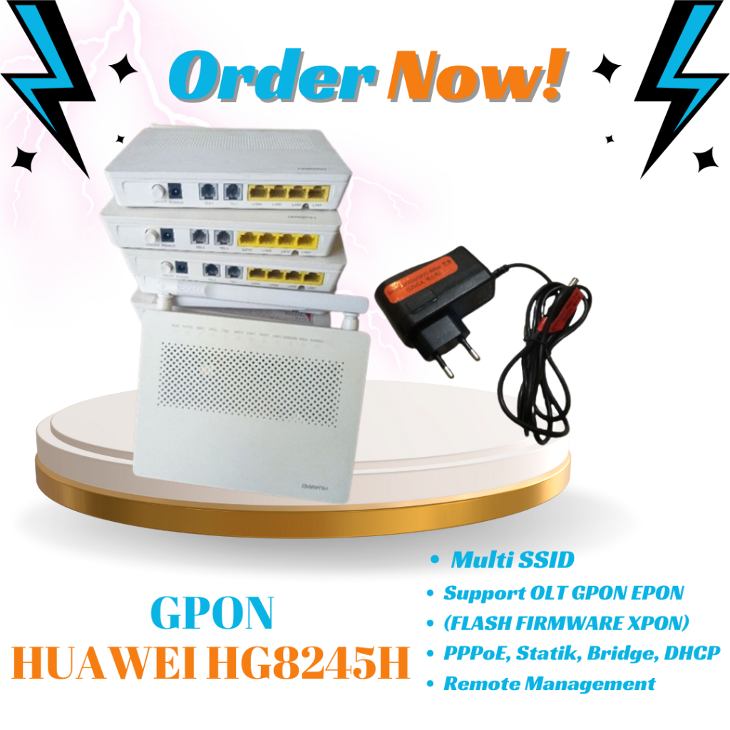 GPON HUAWEI HG8245H ONT INCLUDES ADAPTER | Shopee Philippines